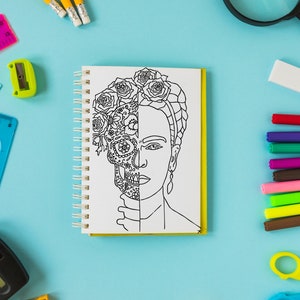 Frida Kahlo Dia De Los Muertos Day of the Dead Digital Coloring Page ...