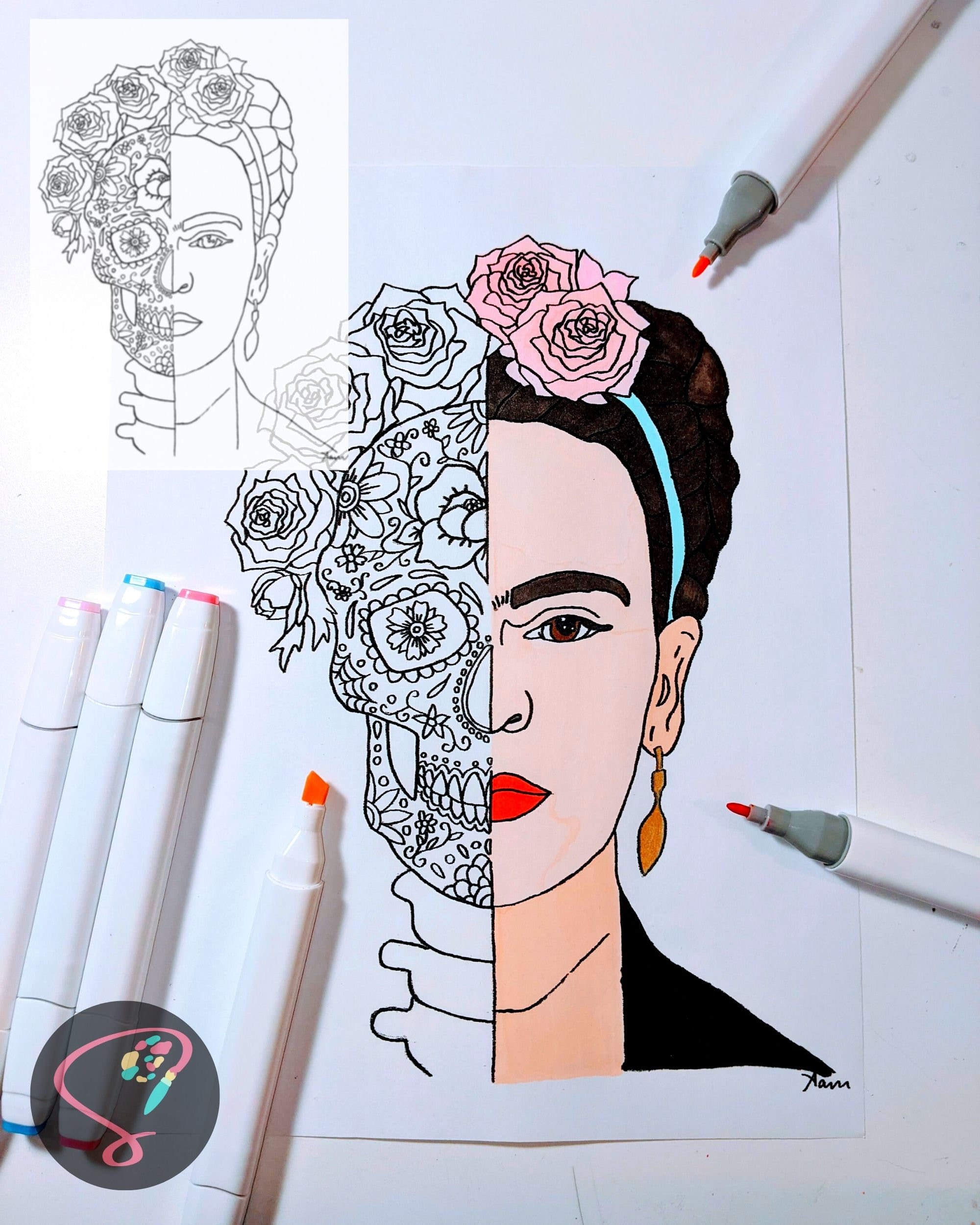 Frida Kahlo Dia De Los Muertos Day of the Dead Digital - Etsy