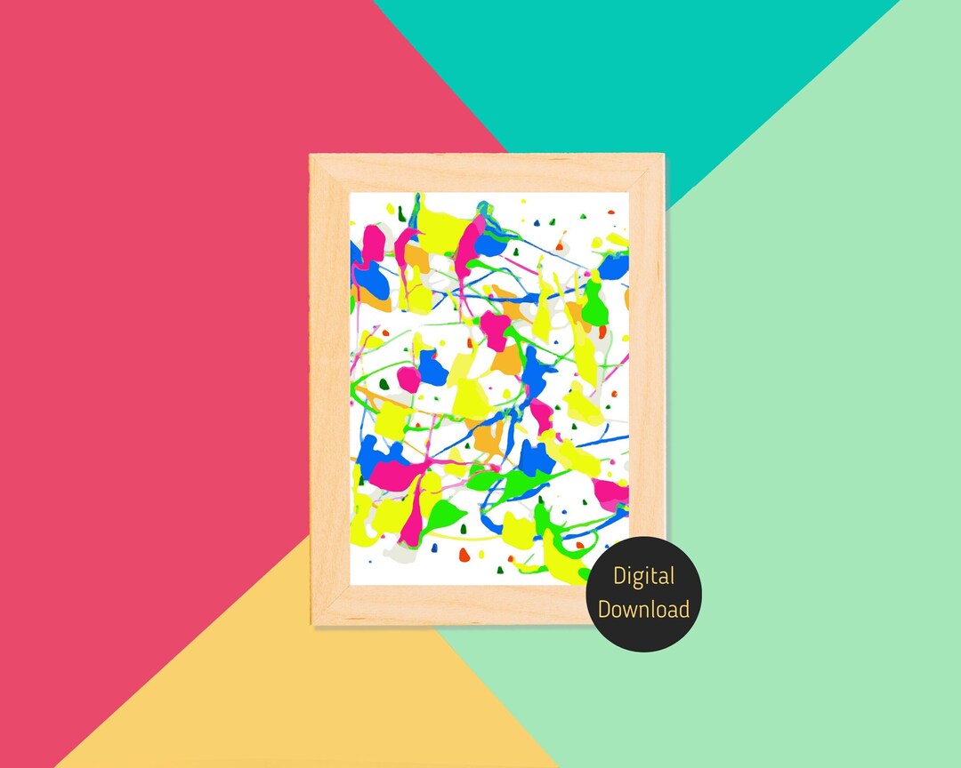 Colorful Splatter Paint Printable Wall Art, Instant Digital Download ...