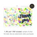 Thank You Neon Splatter Paint Card, 5x7 Inches, Instant Download, 1 JPG ...