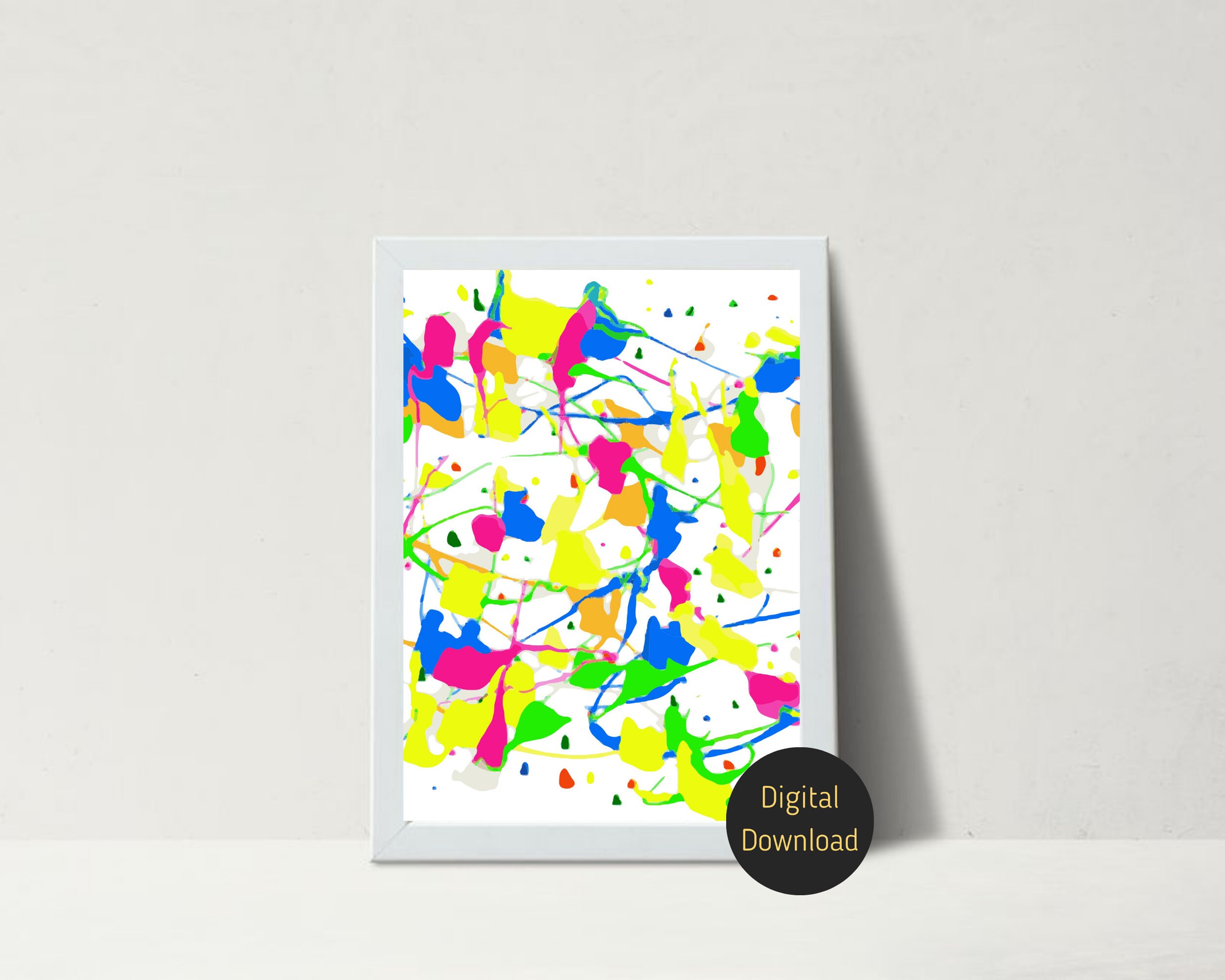 Colorful Splatter Paint Printable Wall Art, Instant Digital Download ...