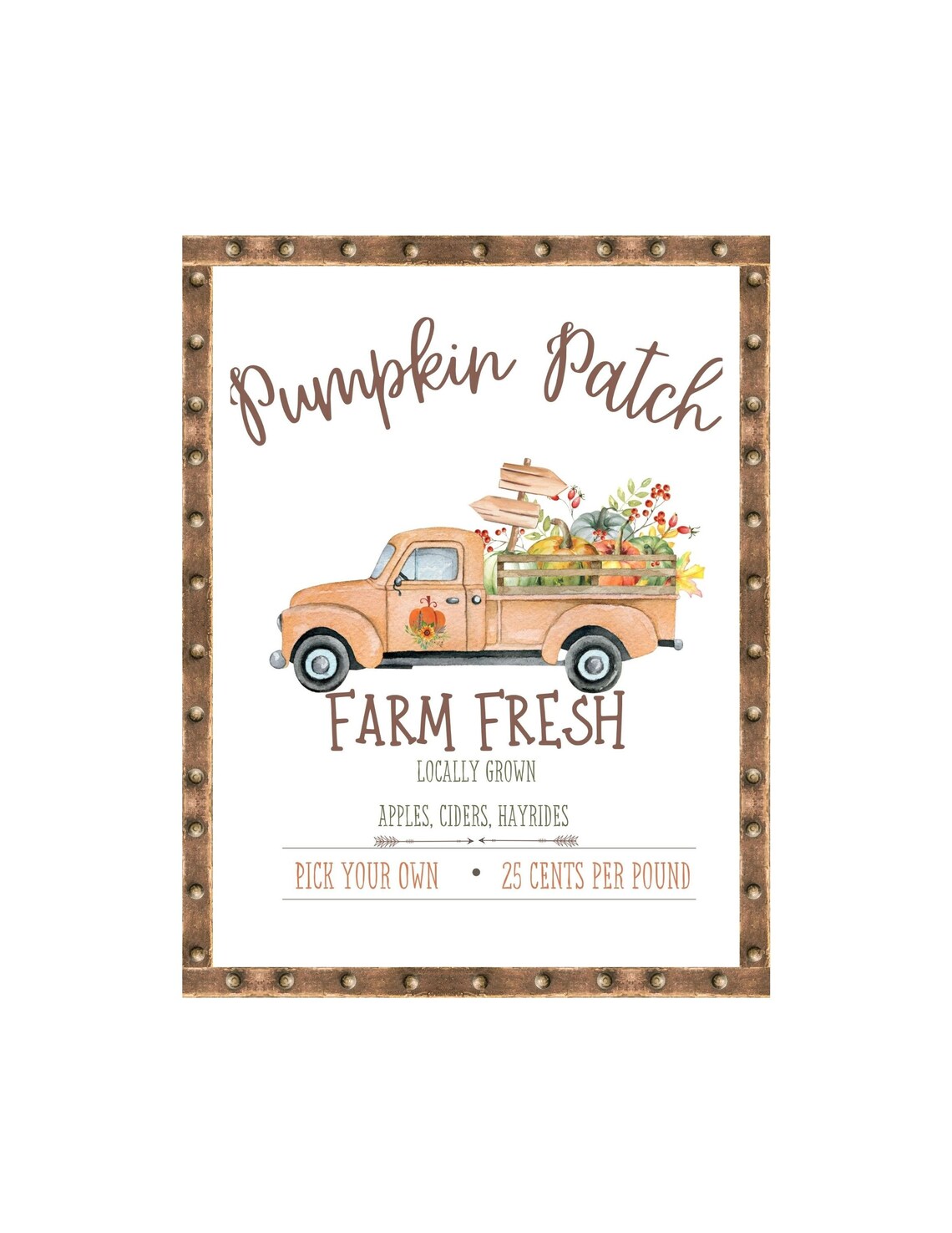 Pumpkin Patch Sign, Printable Fall Decor, DIY Fall Decor, PDF Download ...