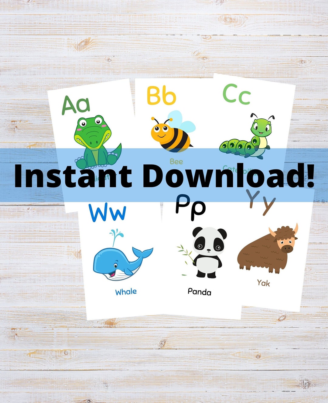 Animal Alphabet Flash Cards • Educational • ABC Animal Activity Cards ...