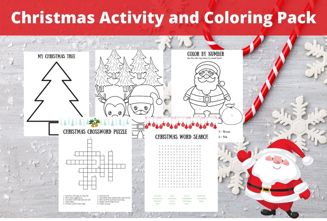 PRINTABLE Christmas Coloring & Activity Packet for Kids, Christmas, DIY ...