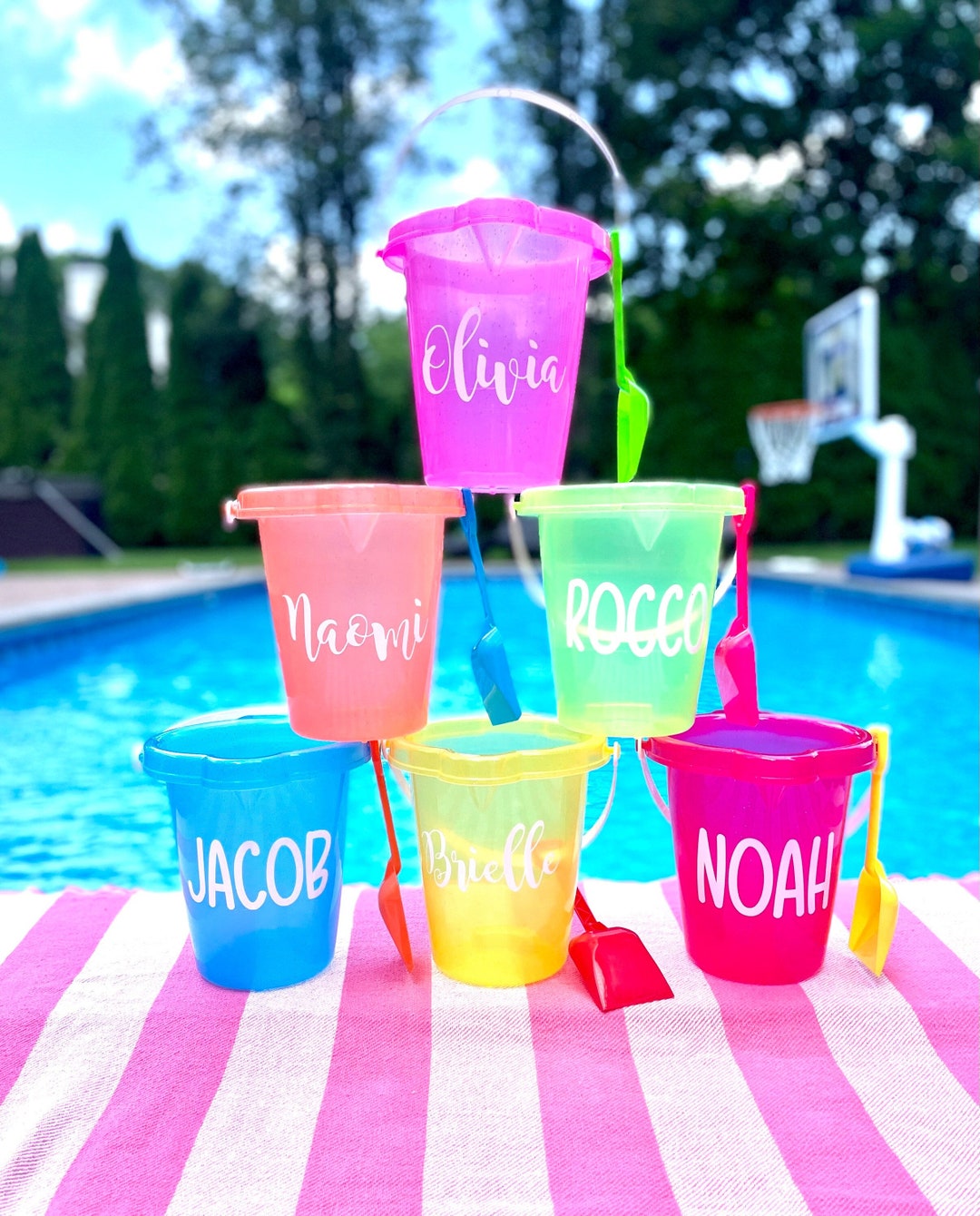 Beach Pail, Personalized Beach Pail, Personalized Beach Gift, Party ...