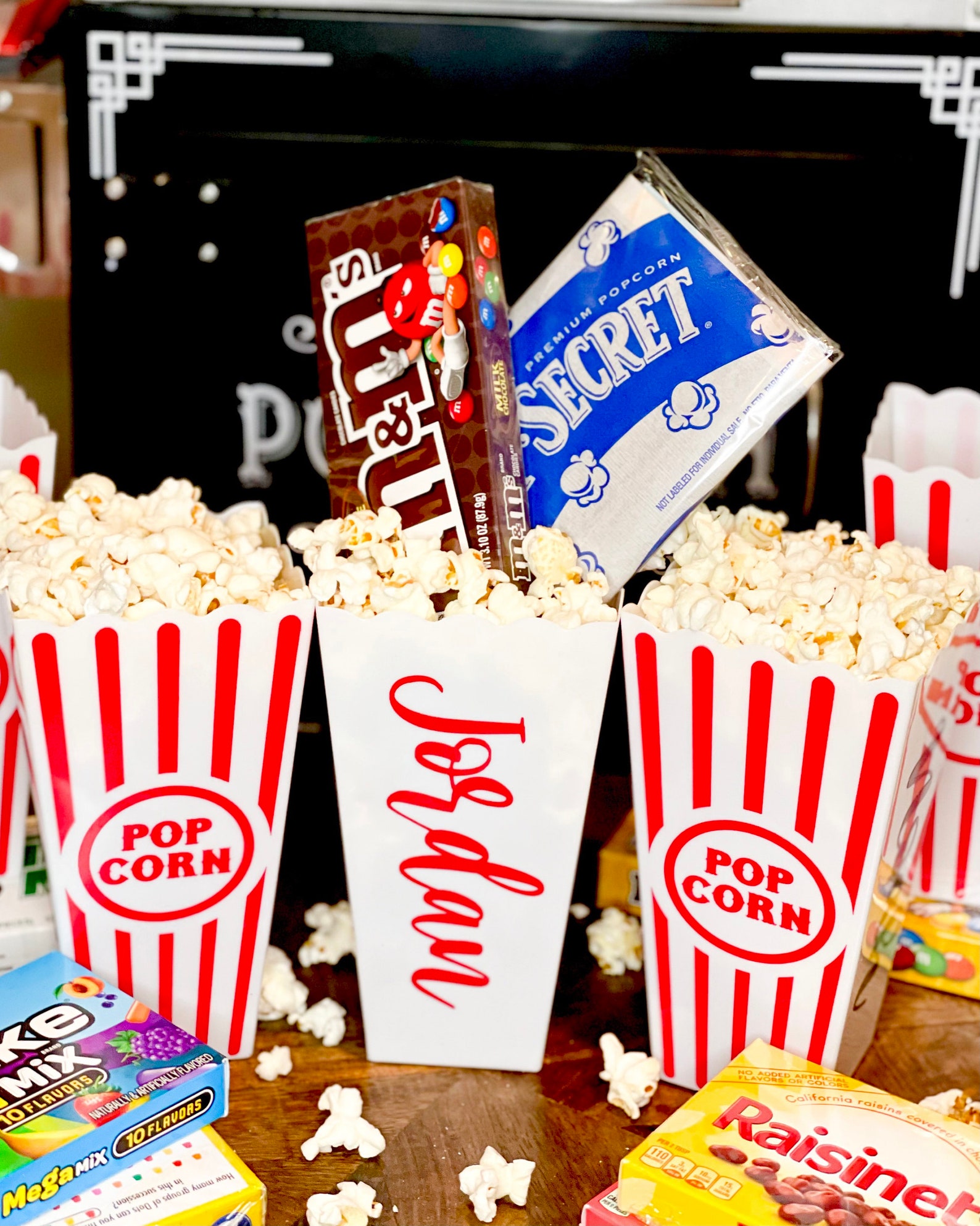 Personalized Popcorn Bucket Individual size Movie night | Etsy
