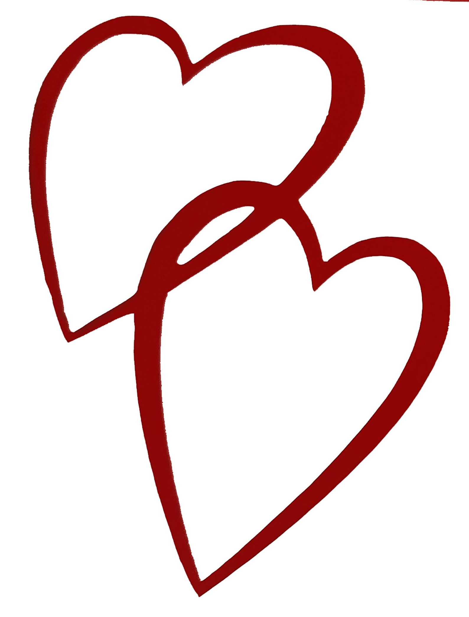 Two hearts interlaced vinyl decal. New custom heart decal. | Etsy