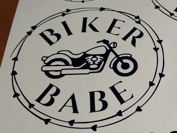 Biker Babe Heart Chain Iron on Decal. Women Bikers Heat | Etsy