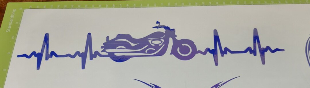 Blue Holographic Motorcycle Biker Heartbeat Vinyl Decals. Custom Biker ...