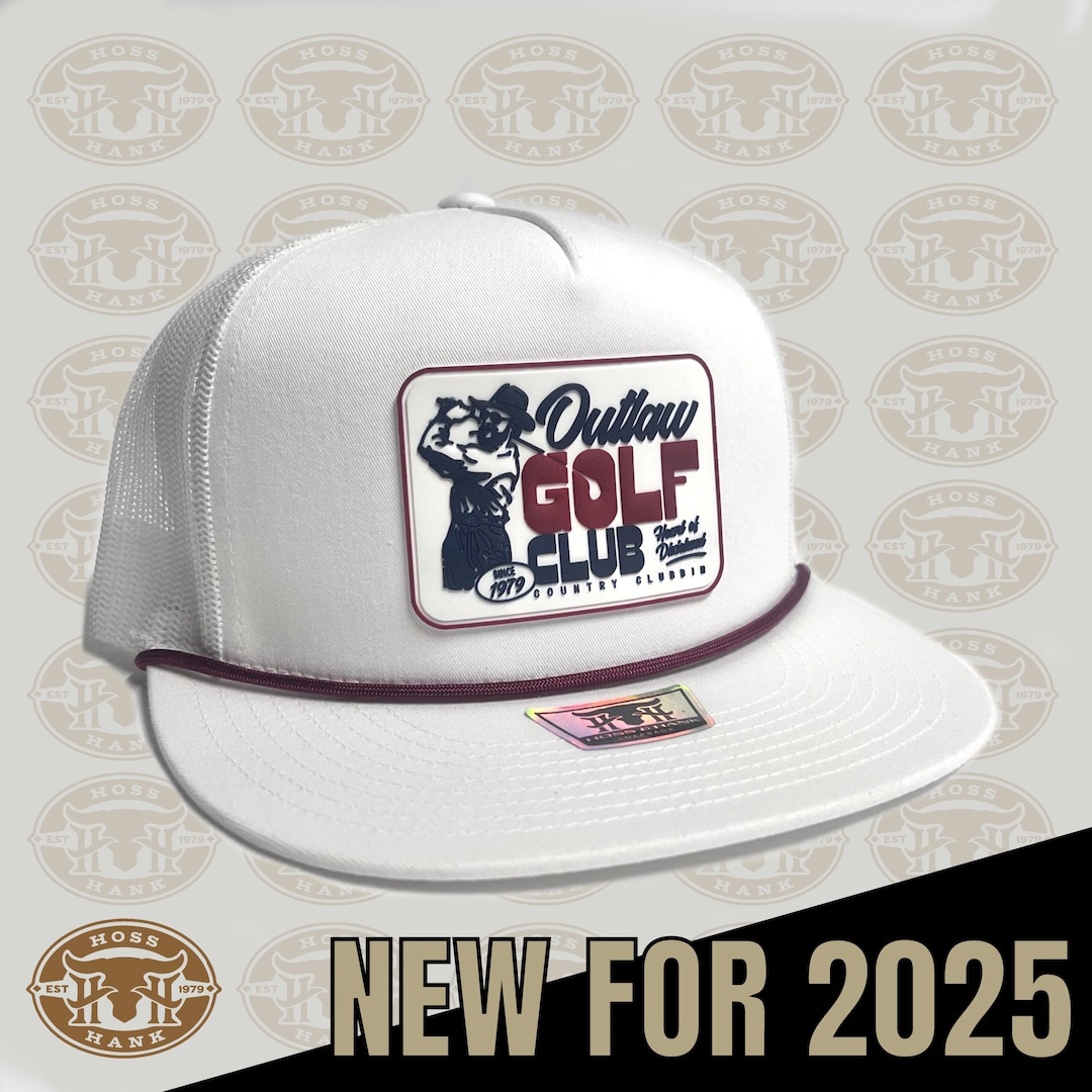 Outlaw Golf Club Snapback Hat: Cream & Black Rope Detail - Etsy