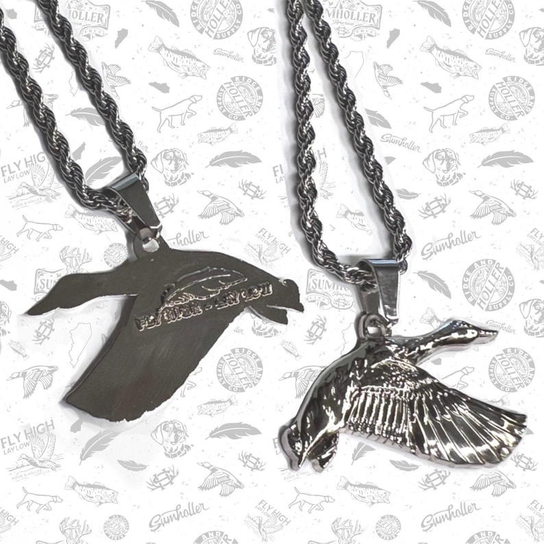 Mallard Duck Necklace: Stainless Steel Pendant, Hunting Jewelry - Etsy