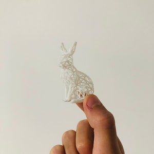 3D Printed Mini Wireframe Bunny Rabbit Easter Decoration Ornament - Etsy