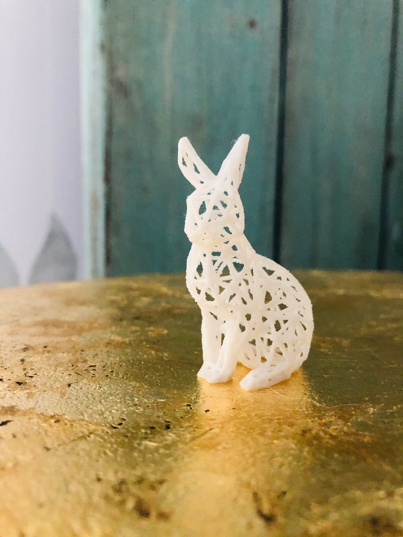 3D Printed Mini Wireframe Bunny Rabbit Easter Decoration Ornament - Etsy
