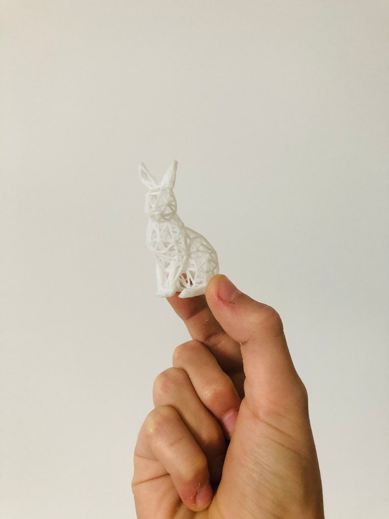 3D Printed Mini Wireframe Bunny Rabbit Easter Decoration Ornament - Etsy