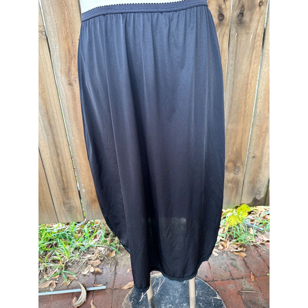 Vintage SHADOWLINE Silky Nylon HALF SLIP Black 2X - Etsy