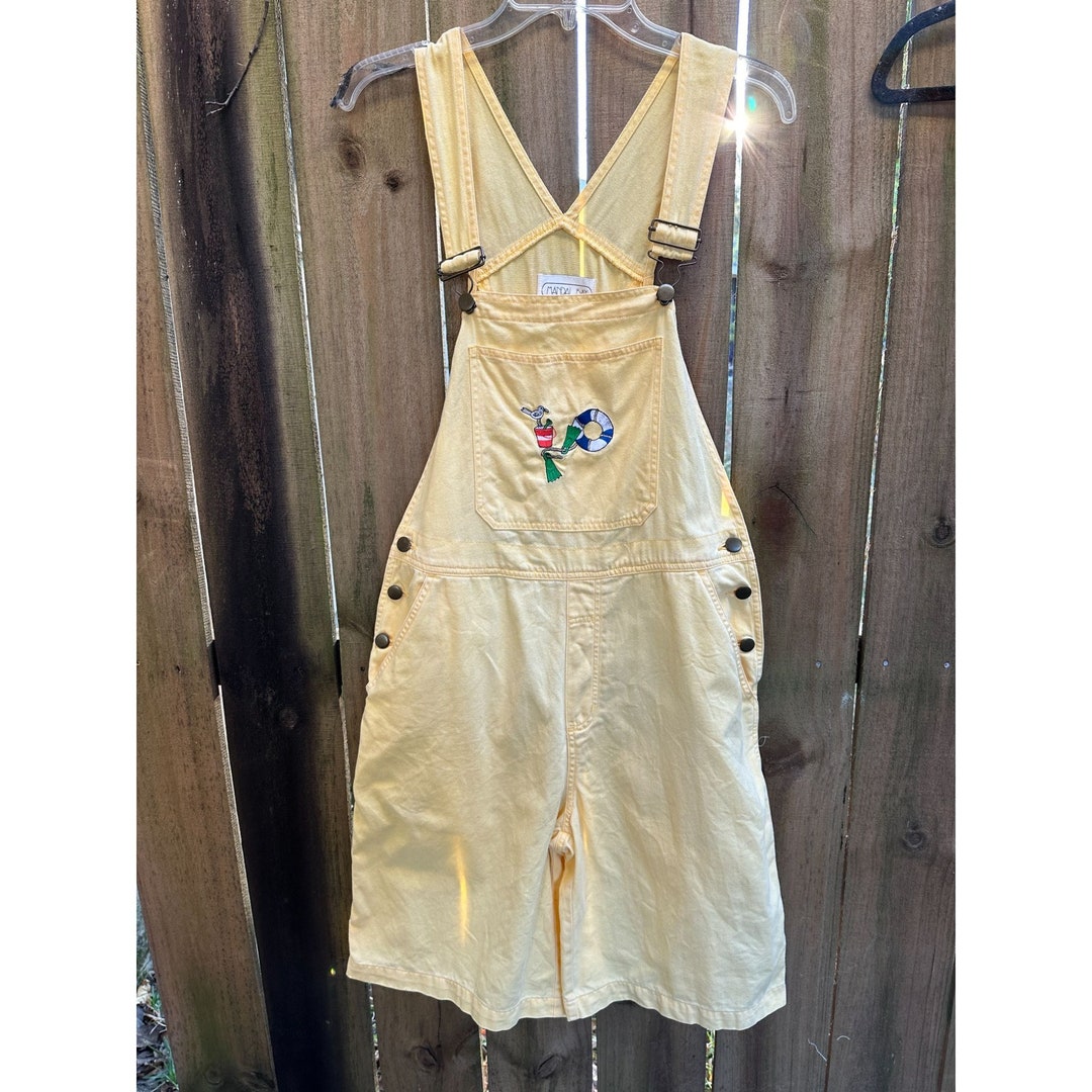 Vintage 80s MANDAL BAY Seashore Nautical Embroidered SHORTALLS - Etsy