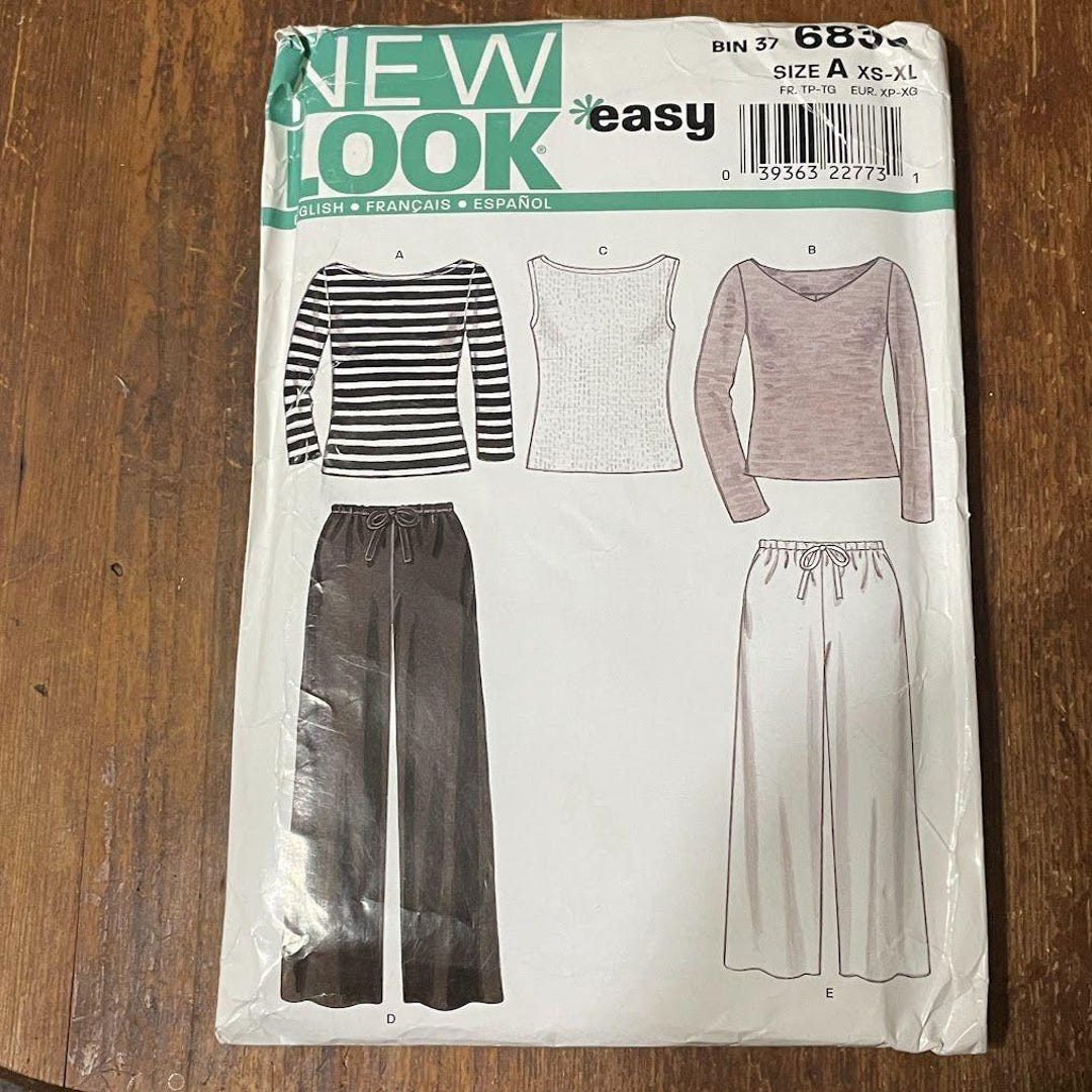 NEW LOOK 6838 Wide Leg Pant Boat Neck Shell Top EASY Pattern Xs-xl - Etsy