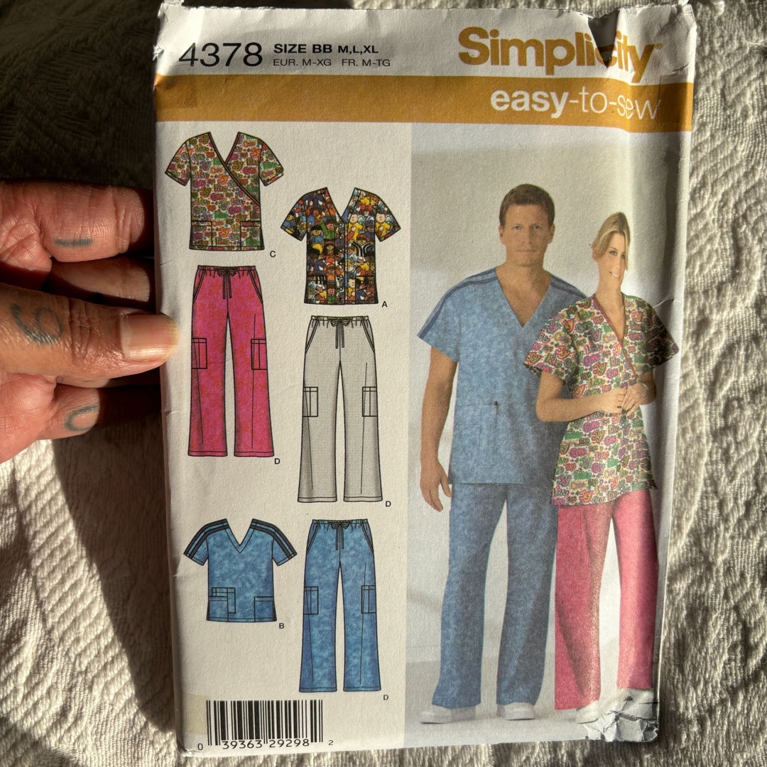 SIMPLICITY PATTERN 4378 Easy to Sew SCRUBS Men Women M-xl - Etsy