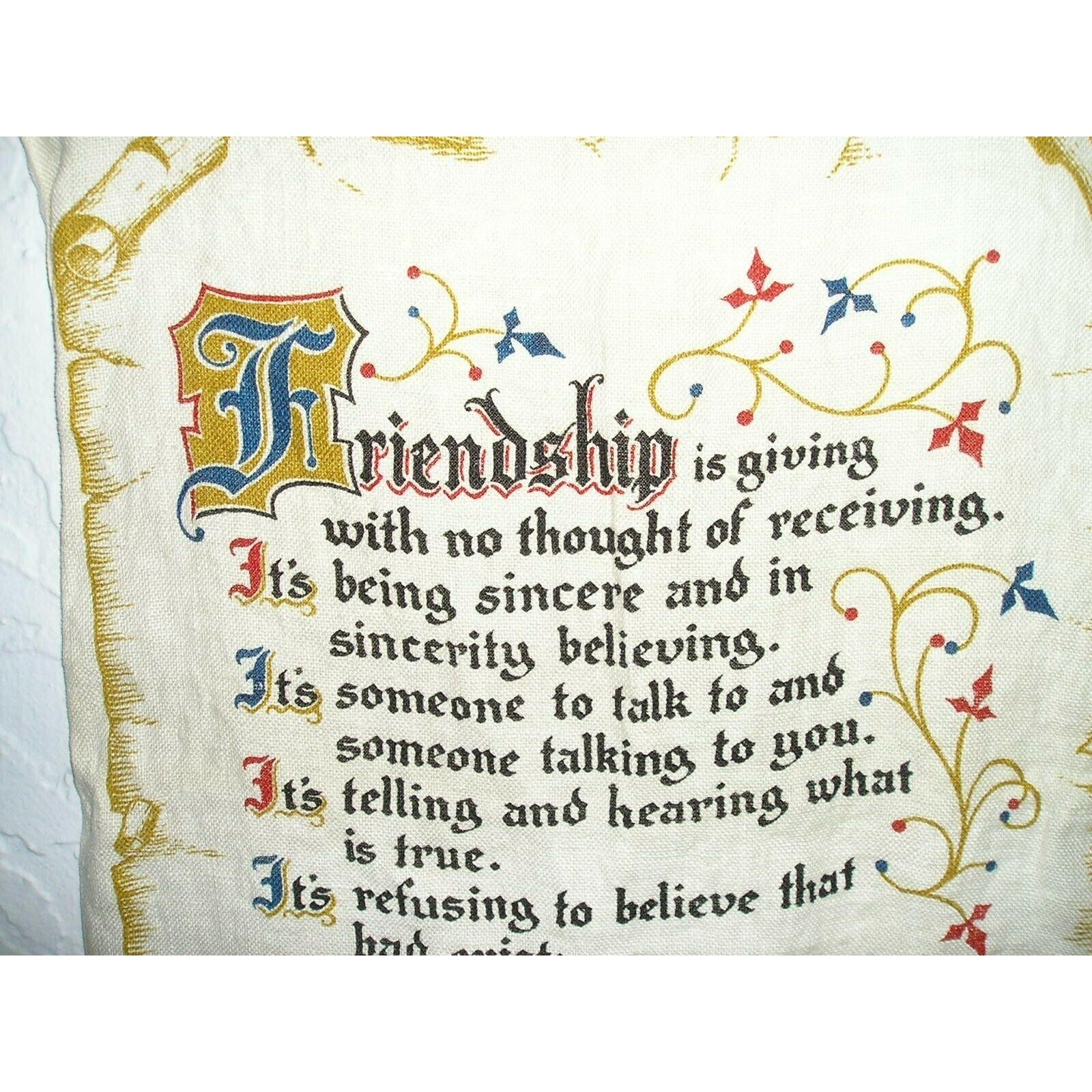 Vintage 70s FRIENDSHIP POEM Linen Tea Dish Towel - Etsy