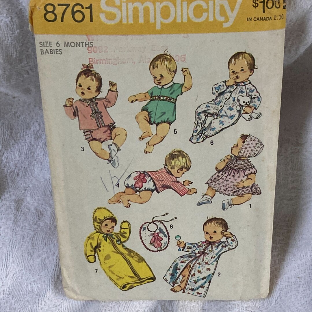 Vintage 70s SIMPLICITY 8761 Baby Clothes LAYETTE Pattern 6 Months - Etsy