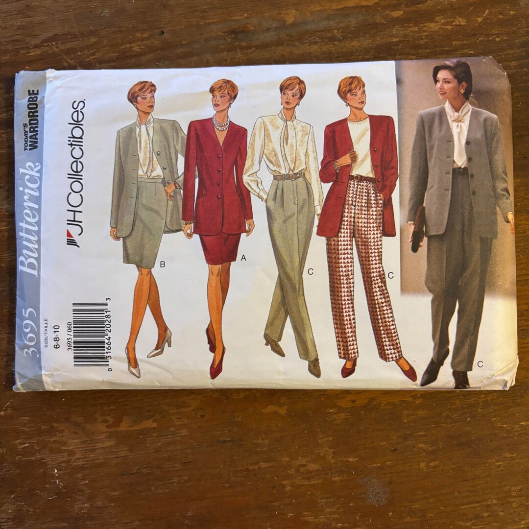 Vintage 90s BUTTERICK JH Collectibles Skirt and Pant Suit Blouse 6-8-10 ...