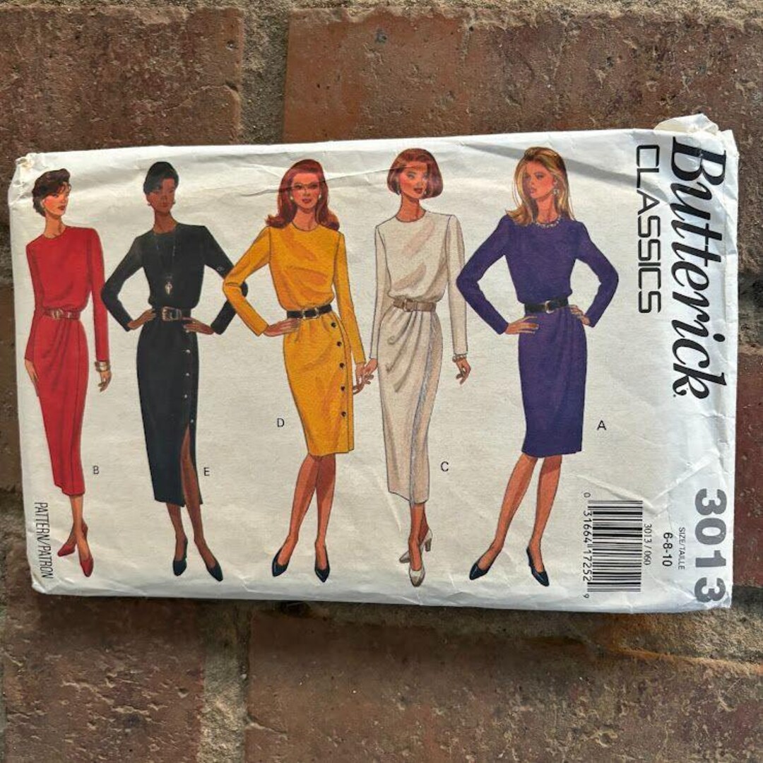 Vintage 90s BUTTERICK Classics 3013 Easy Draped Blouson DRESS 6-8-10 ...