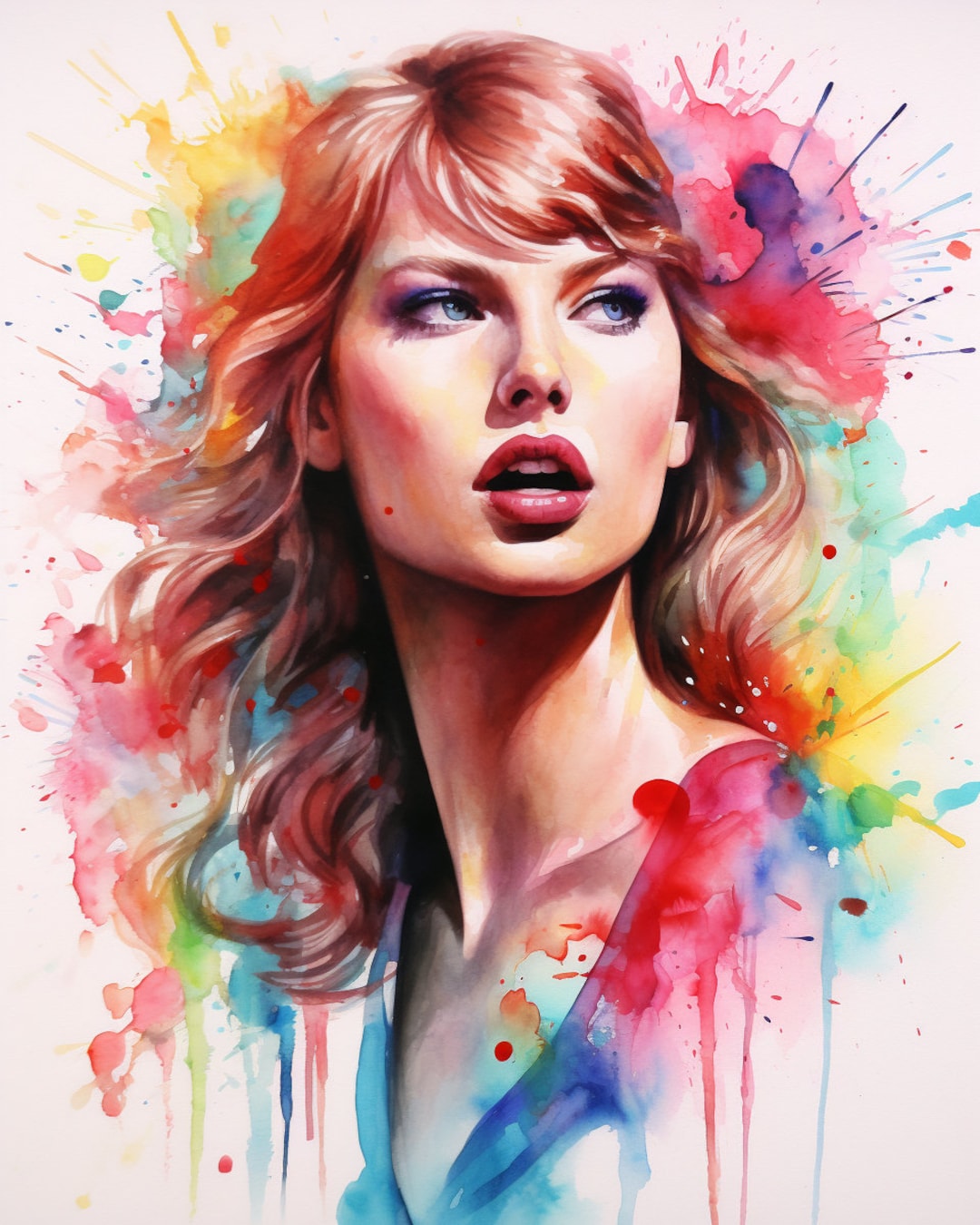Taylor Swift Watercolor Portrait - Digital Print Canvas - Etsy