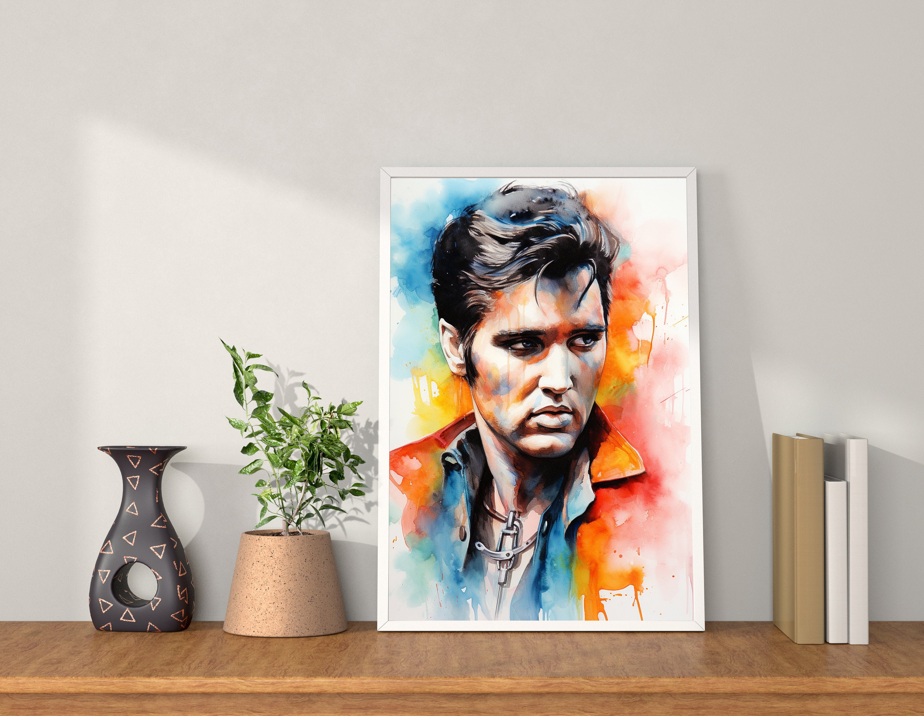 Elvis Presley Watercolor Painting - Digital Print - Etsy