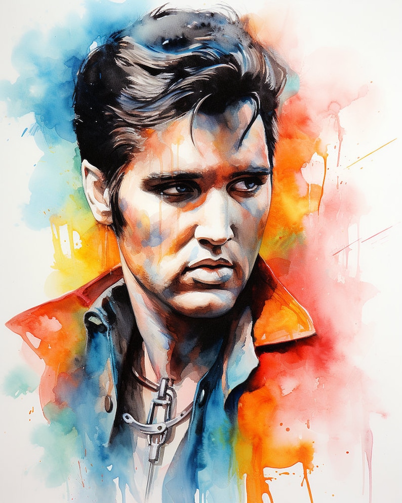 Elvis Presley Watercolor Painting - Digital Print - Etsy