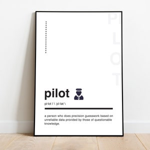 Pilot Definition Wall Art/printable Wall Art/pilot Decor/pilot ...