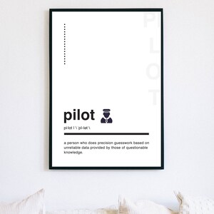 Pilot Definition Wall Art/printable Wall Art/pilot Decor/pilot ...