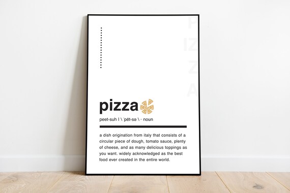 Pizza Definition Wall Art/printable Wall Art/pizza Wall | Etsy