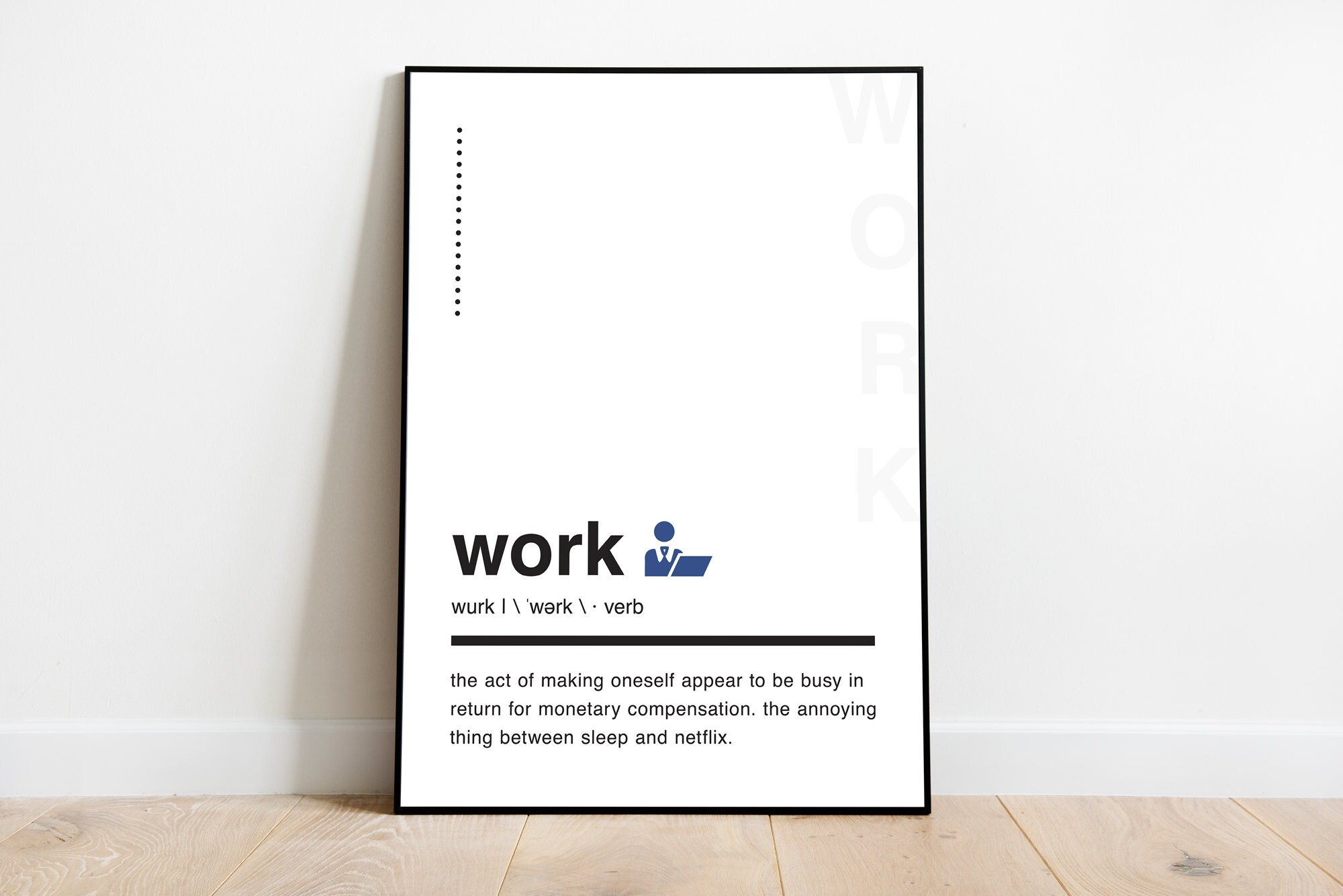 Work Definition Wall Art/printable Wall Art/work Definition/work Wall ...