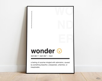 Wonder Definition Poster - Etsy Australia