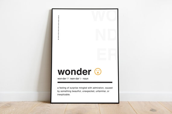 Wonder Definition Wall Art/printable Wall Art/wonder Wall | Etsy