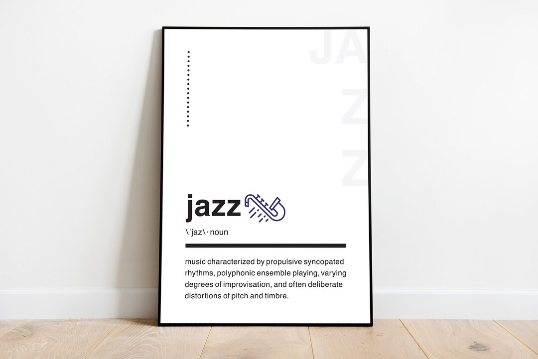 Jazz Definition Wall Art/printable Wall Art/jazz Wall Art/jazz Gift ...