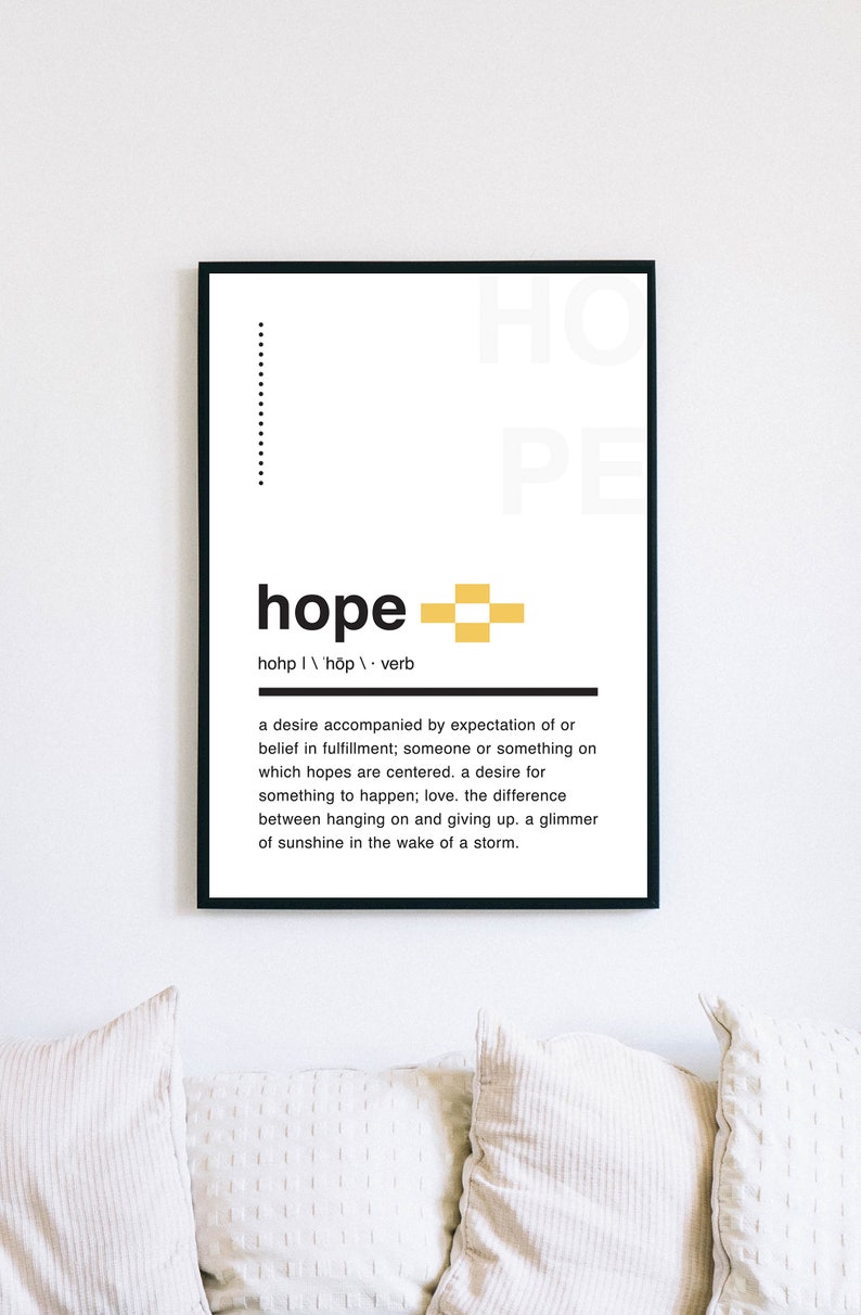 Hope Definition Wall Art/printable Wall Art/hope Definition/hope Wall ...