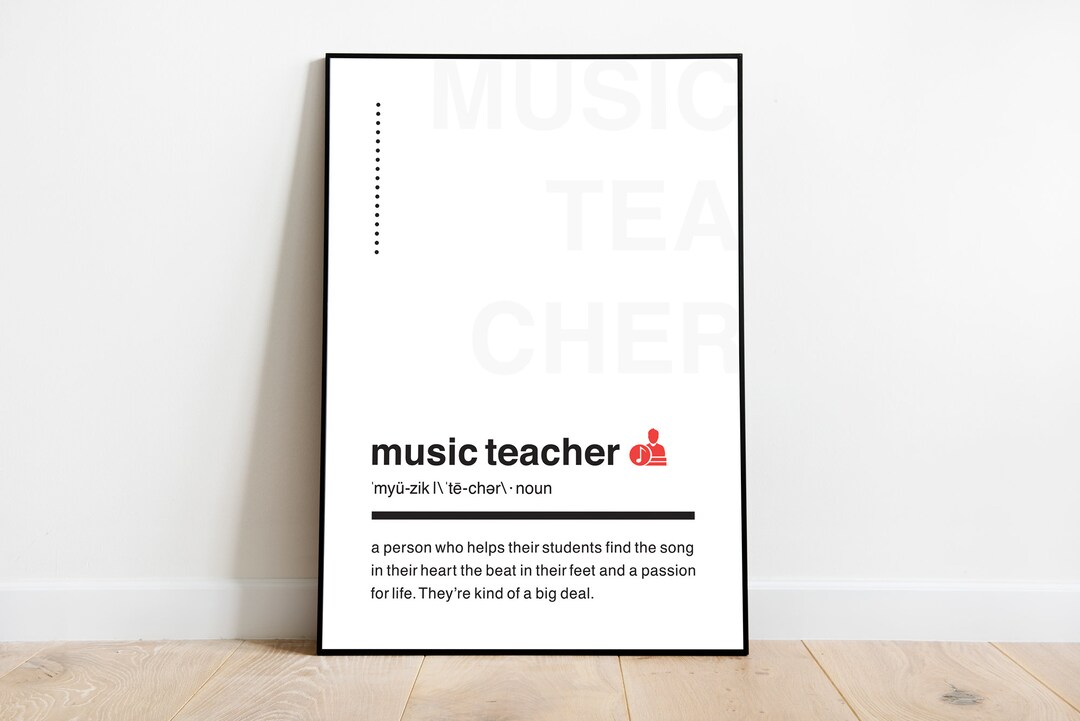 Music Teacher Definition Wall Art/printable Wall Art/music - Etsy