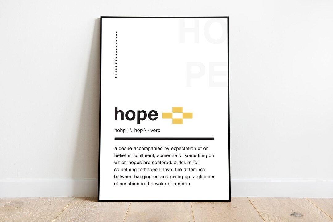 Hope Definition Wall Art/printable Wall Art/hope Definition/hope Wall ...