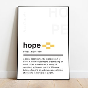 Hope Definition Wall Art/printable Wall Art/hope - Etsy