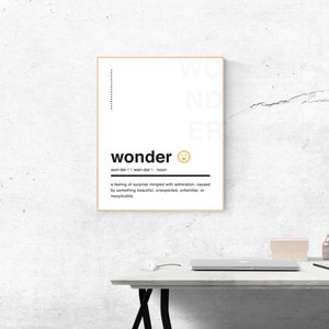 Wonder Definition Wall Art/printable Wall Art/wonder Wall | Etsy