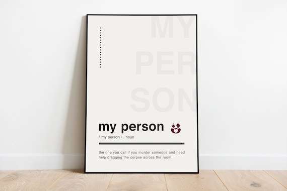 My Person Definition Wall Art/printable Art/my Person - Etsy