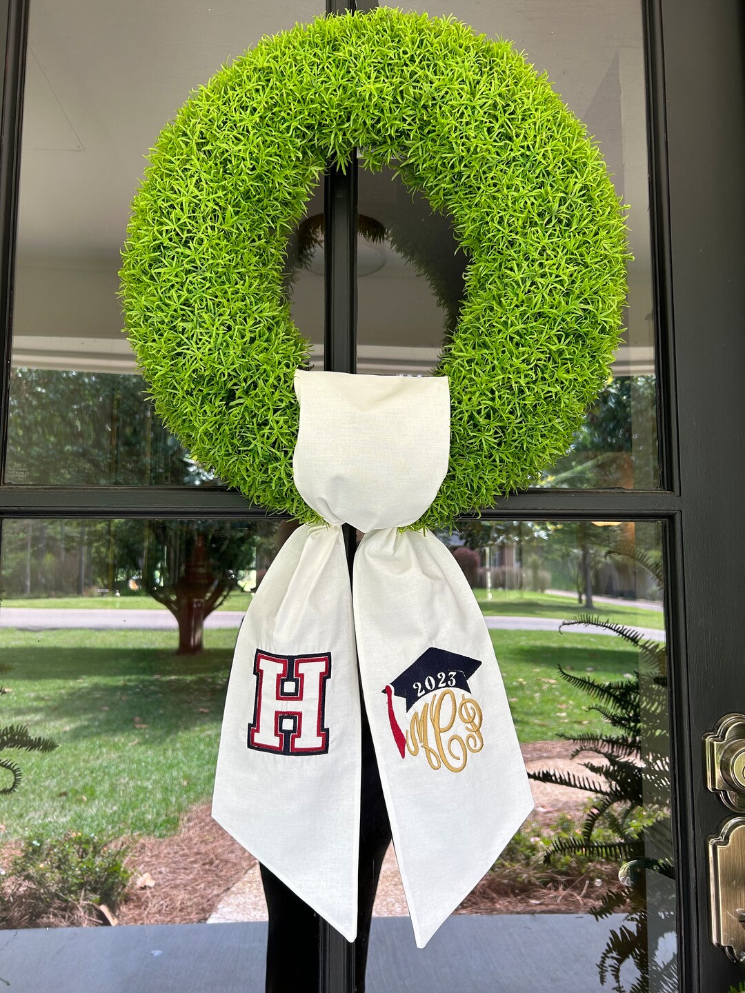 Graduation Wreath Sash With Custom Monogram. - Etsy