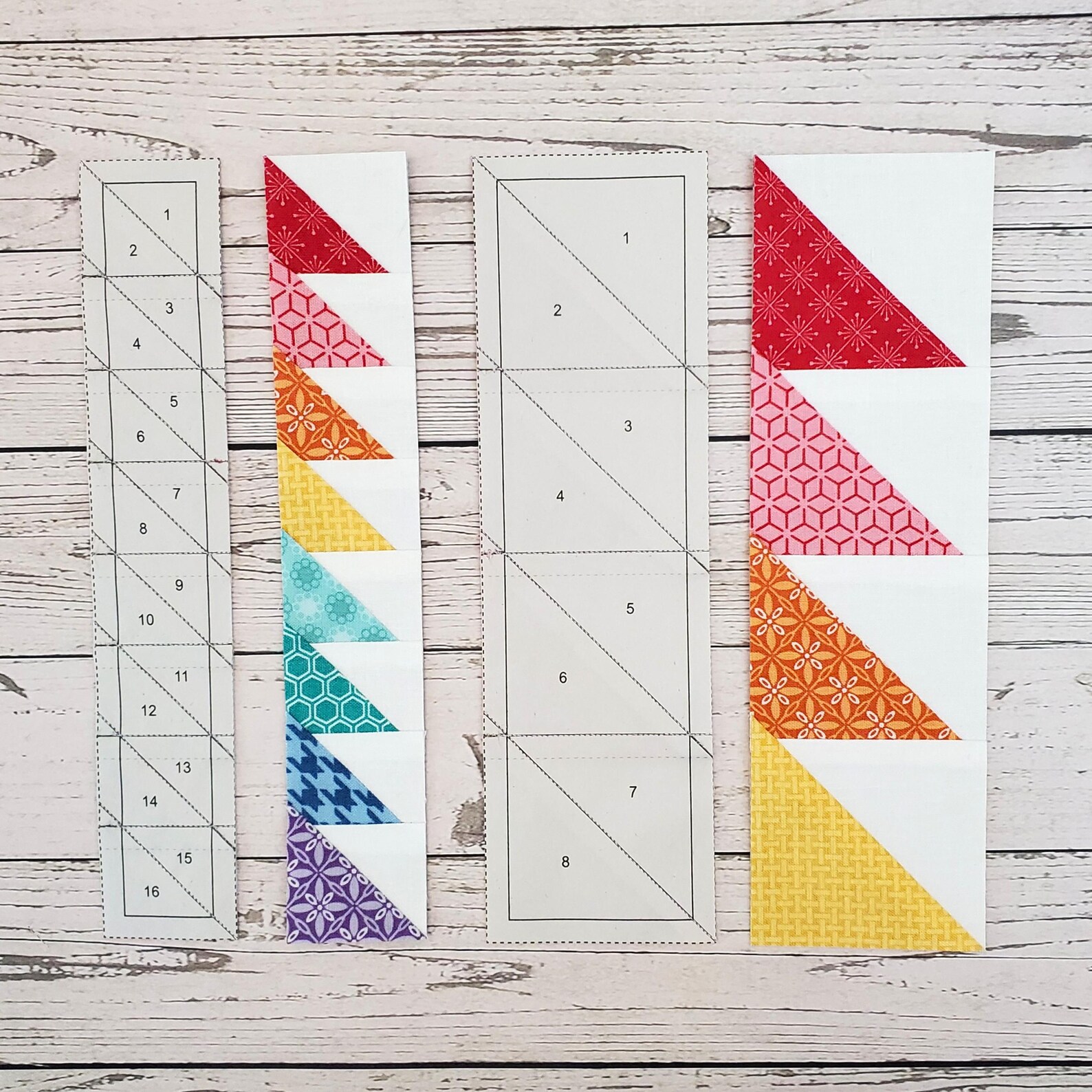 Half Square Triangle FPP Templates: HST in a Row & Sheet Bundle ...
