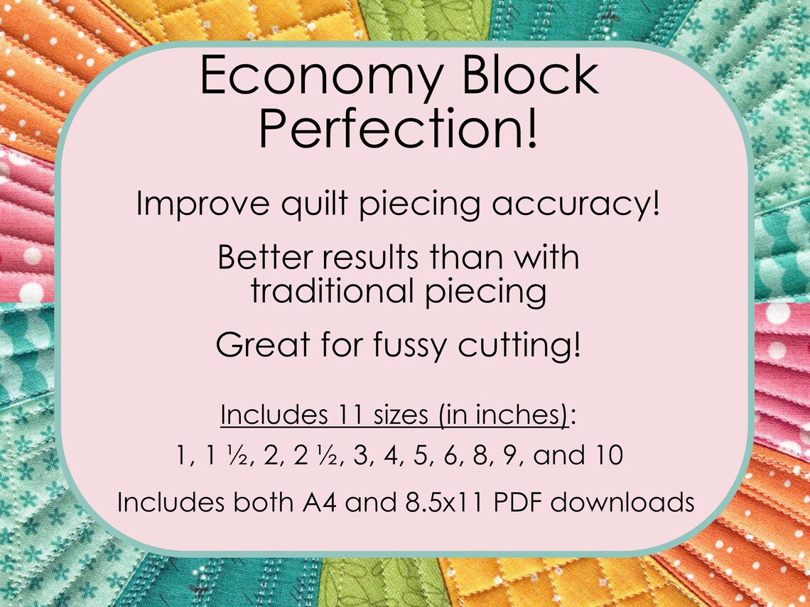 Economy Block FPP Quilt Pattern and Templates (digital Download) - Etsy