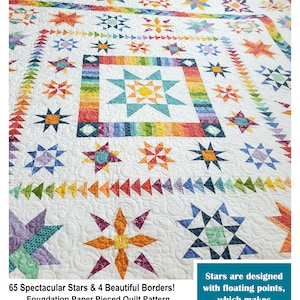 Cosmos Stars Quilt Pattern PDF: FPP Pattern and Templates - Etsy