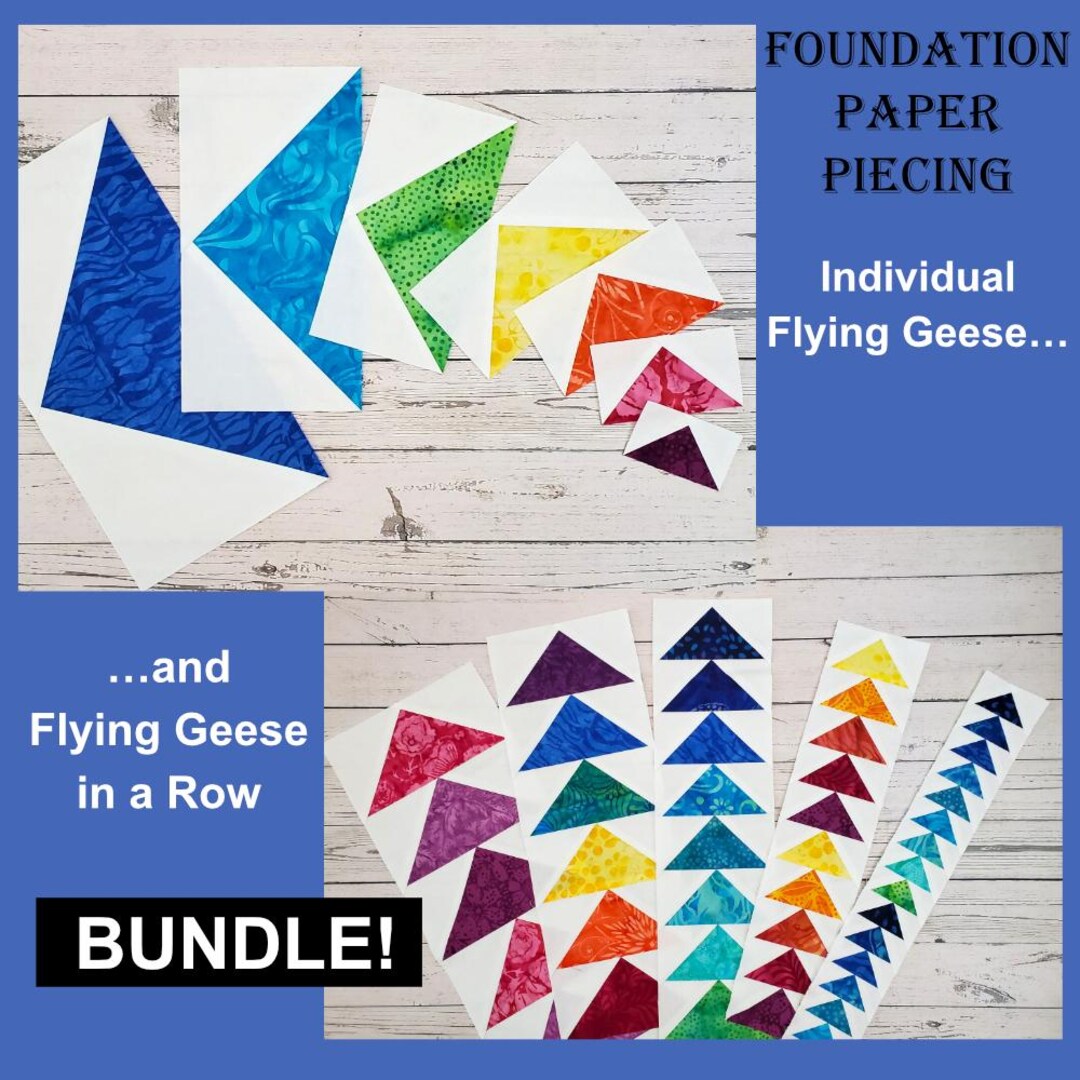 Flying Geese FPP Quilt Block Pattern Bundle: 5 Sizes (digital Download ...