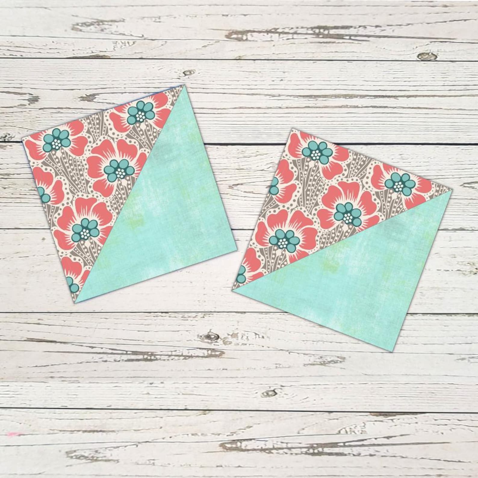 Half Square Triangle Quilt Pattern: 2 @ a Time HST Templates - 10 Sizes ...