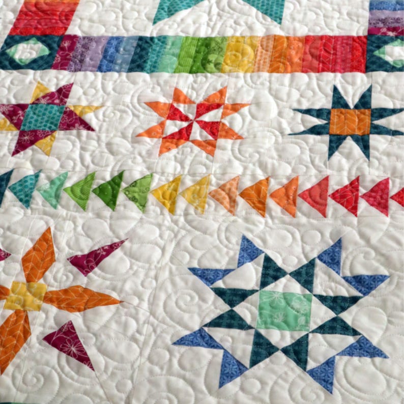 Cosmos Stars Quilt Pattern PDF: FPP Pattern and Templates - Etsy