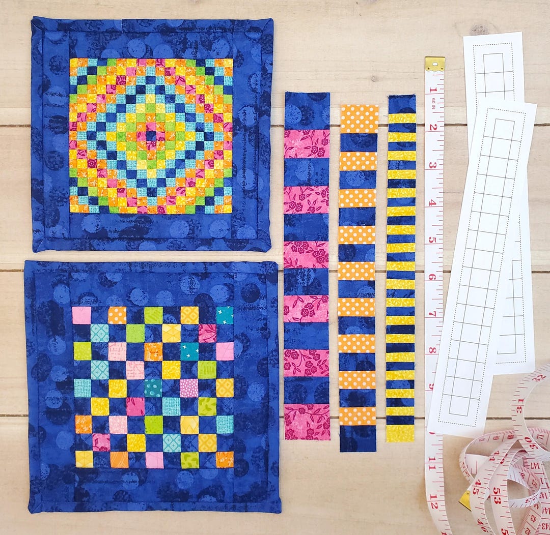 Mini Squares in a Row (11 Sizes) - Digital Download; Miniature Quilt ...